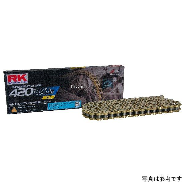 RK 420MXU2 RKジャパン 100L ゴールド リンク数:100 カラー:ゴールド ※適合排気量：50cc〜150cc モトクロス専用設計シールチェーン420MXUの後継モデル、新型オフロードチェーン420MXU2。 排気量85cc...