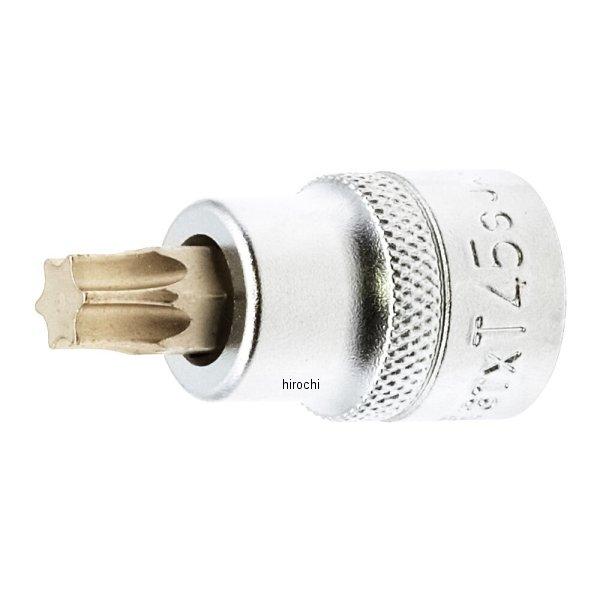 トネ TONE ショートトルクスソケット 強力タイプサイズ:W39mm×D19mm×H19mm素材:構造用鋼差込角:9.5mm(3/8inch)先端形状:T型トルクス先端規格寸法:T45製品単体質量:45g【仕様説明】強力タイプです。早回し...