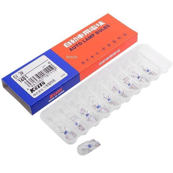 小糸製作所 白熱バルブ光色:クリア定格電圧:6V3W形状:T10口金:W2.1×9.5ｄ用途:計器灯/表示灯用(パネル・シグナルランプ)数量:10個入り49610651811191481ヤフー JP店