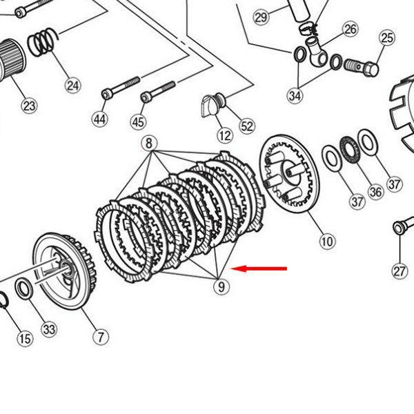 クラッチプレート 5ディスククラッチキット補修品(75321/74443/75322)です。・モンキー/ゴリラ(12V) Z50JN/P/S/T/V/W/X/Y Z50J-2000001〜・モンキー/ゴリラ(12V) Z50J1/2/4/5...
