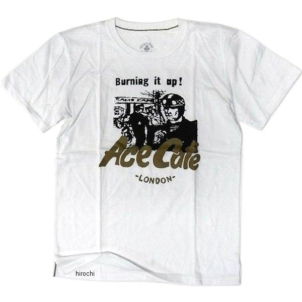 エースカフェロンドン ACE CAFE LONDON Tシャツ BURNING IT UPカラー:ホワイト【素材】コットン100%【仕様説明】既成のボディではなく、独自の採寸によるボディを採用。一般的なTシャツよりボディは細めとなります。首...