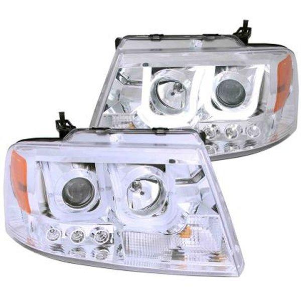 ANZO 2004-2008 Ford F-150 Projector Headlights w/ U-Bar Chromeメーカー：ANZOメーカー品番：111287・掲載画像は、カタログより抜粋した参考画像となっております。ご不安な場合...