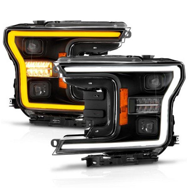 ANZO 18-20 Ford F-150 (w/o Fctry LED) Full LED Proj Headlights w/Light Bar Swtchbk Seq. Black w/Initメーカー：ANZOメーカー品番：1115...