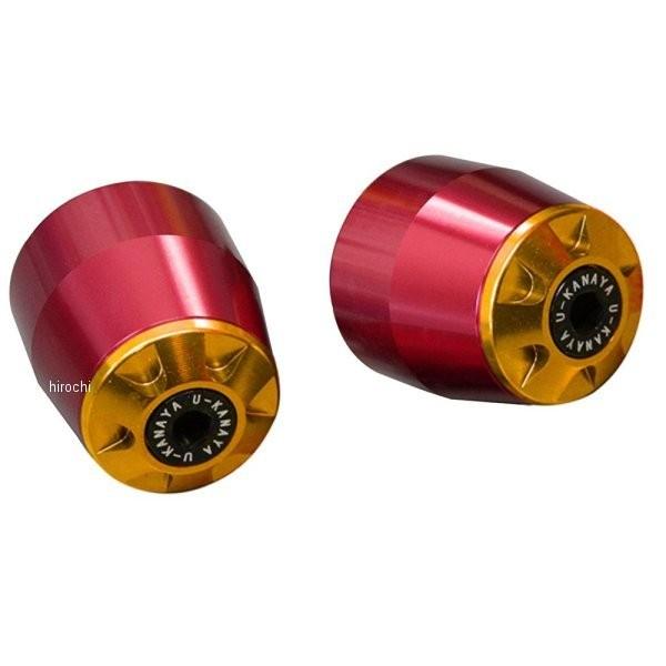 ユーカナヤ U-KANAYA アルミビレットバーエンド全年式 ヤマハ N-MAXエンド本体:レッドエンドキャップ部:ゴールドサイズ:直径32mm、長さ36mm付属:専用取り付けキット(ボルト、カラー類)数量:2個入り純正ハンドル対応品の為、...