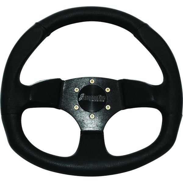 DragonFire Racing Steering Wheels - D-Shaped- Vinyl- Black- 0in offsetメーカー：DragonFire Racingメーカー品番：520969・掲載画像は、カタログより抜粋...