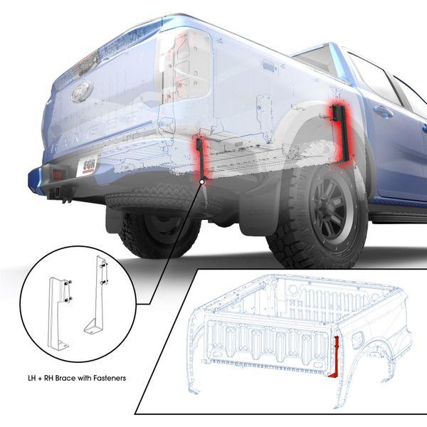 EGR 24-25 Ford Ranger w/ 5ft Bed J-Brace Support for RollTracメーカー：EGRメーカー品番：RA039842・掲載画像は、カタログより抜粋した参考画像となっております。ご不安な場合...
