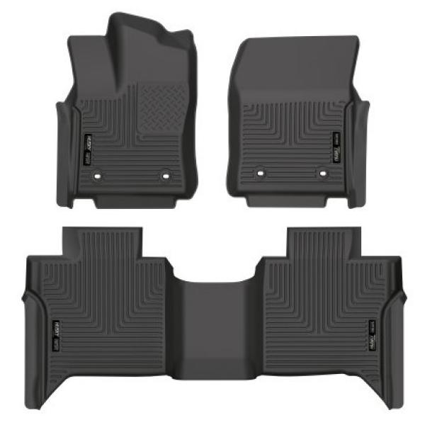Husky Liners 2022 トヨタ Tundra WeatherBeater CC CrewMax フロント &amp; 2nd Seat Floor Liner - ブラックメーカー：Husky Linersメーカー品番：9948...