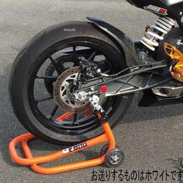 ナローローラースタンドです。カラー：白8-18インチ50〜400ccまでのミディアムサイズのローラースタンド幅調整が無段階はそのままに、高さも３段階調整式にしました。これにより、NSF100やエイプ/XR100モタード、KSR110等の12...