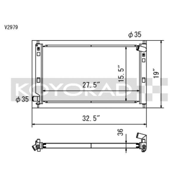 Koyo 08-09 Mitsubishi Evolution X (AT/MT) / Ralliart Turbo Radiatorメーカー：Koyoメーカー品番：V2979・掲載画像は、カタログより抜粋した参考画像となっております。ご不...