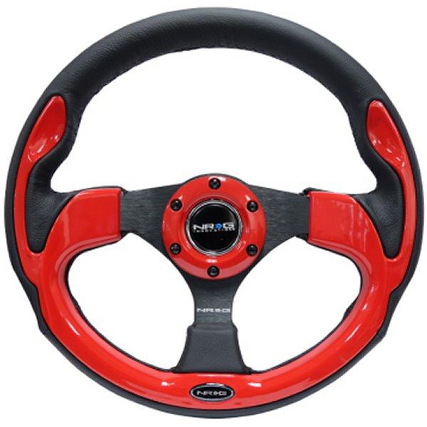 NRG Reinforced Steering Wheel (320mm) Blk w/Red Trim &amp; 5mm 3-Spokeメーカー：NRGメーカー品番：RST-001RD・掲載画像は、カタログより抜粋した参考画像となってお...