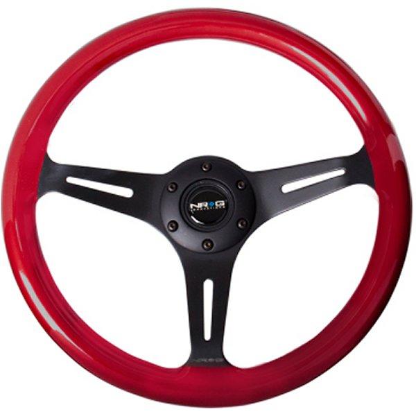 NRG Classic Wood Grain Steering Wheel (350mm) Red Pearl/Flake Paint w/Black 3-Spoke Centerメーカー：NRGメーカー品番：ST-015BK-RD・掲載画...