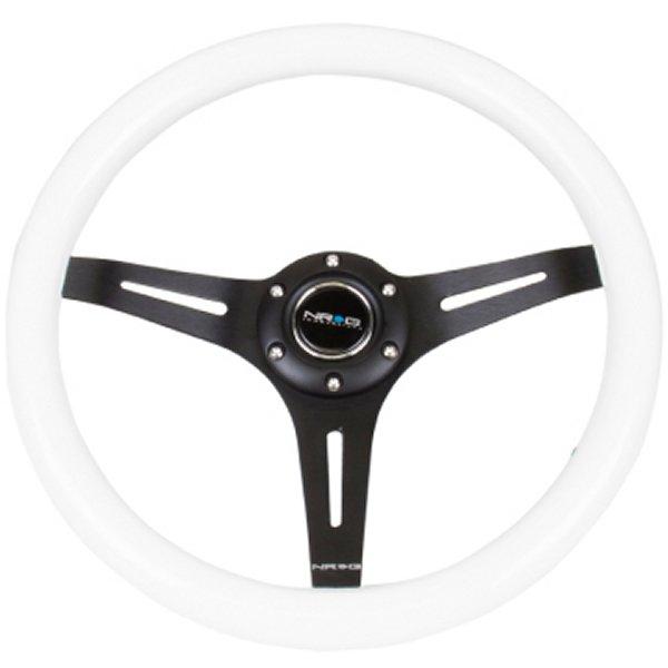 NRG Classic Wood Grain Steering Wheel (350mm) White Paint Grip w/Black 3-Spoke Centerメーカー：NRGメーカー品番：ST-015BK-WT・掲載画像は、カタ...