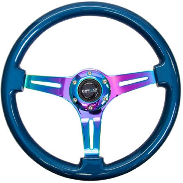 NRG Classic Wood Grain Steering Wheel (350mm) Blue Pearl/Flake Paint w/Neochrome 3-Spoke Centerメーカー：NRGメーカー品番：ST-015MC-B...
