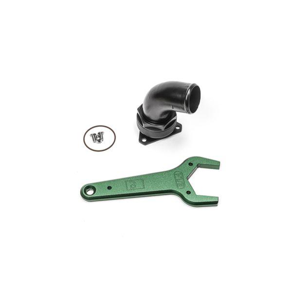 Radium Engineering FCST-X 3-Bolt Remote Mount Fill Neck - 24AN Elbow - 1.5in Barbメーカー：Radium Engineeringメーカー品番：20-1047・掲...