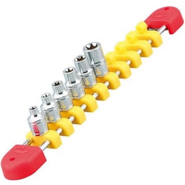 6.3sq.E型トルクスレンチセット(6コ組)E型トルクスレンチ：B2-E4、E5、E6、E7、E8、E10ソケットホルダー10コ用：EHB210TB2E06-KCヤフー JP店