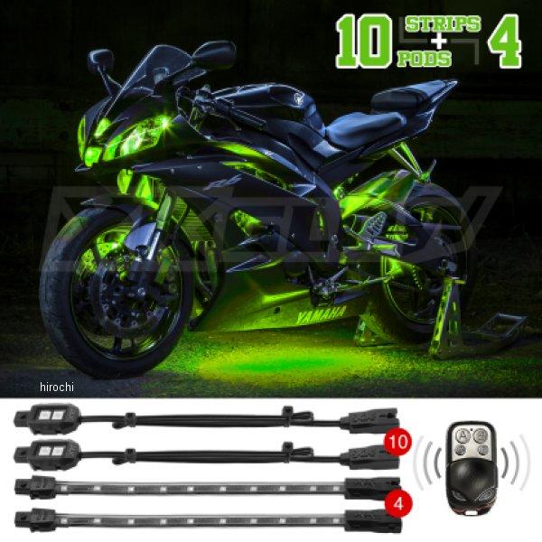 XK Glow Strips Single Color XKGLOW LED Accent Light Motorcycle Kit Green - 10xPod + 4x8Inメーカー：XKGLOWメーカー品番：XK034002-G・掲載...