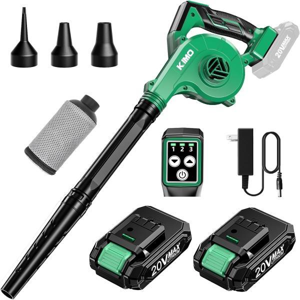 空気注入/空気吸引機能 最大風速240km/h KIMOブロワ専用延長チューブ付き 充電式ブロア 3速変速調整 落ち葉 庭掃除 延長チューブ1個 ブロワー掃除機 父の日ギフト 日本語取扱説明書付き