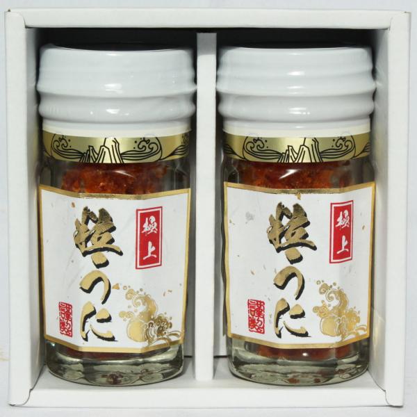 塩とアルコールのみを使う、昔ながらの独自の製法で作られた『粒うに』紫ウニ、バフンウニの２種類のウニを使っているので、双方の旨みを堪能することが出来ます。バフンウニと紫うにがそれぞれの一番旬なおいしい時期に漁獲し、加工しております。創業当時か...