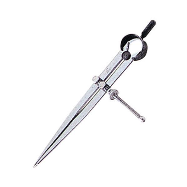 鋼製コンパス　スプリング付　150mm広島　巾落とし　ケガキ　ジョイントカットスプリング付です。ネジをまわして調整しますので、使用中に固定できます。● サイズ：全長　150mm