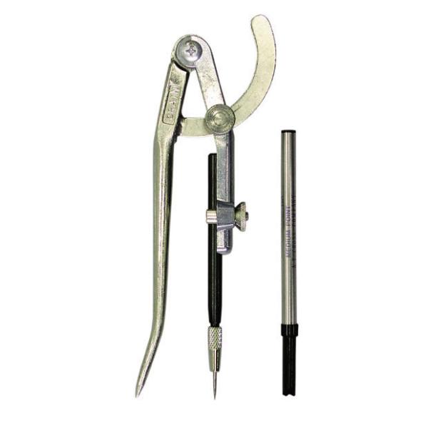 デラックス　ディバイダー　（替えペン付）広島　巾落とし　ケガキ　ジョイントカットネジを回して調整しますので、使用中に固定できます。● サイズ：全長170mm　　開き巾225mm替えペン付き替針（別売り）はこちら