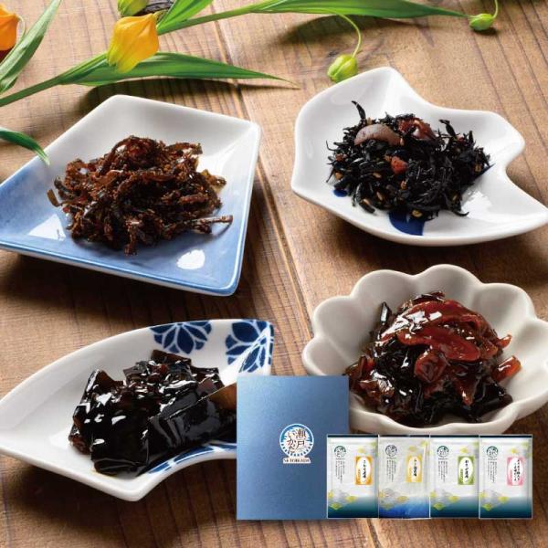 ●佃煮ギフト瀬戸筏Ｇ−30＼ヒロツク定番商品4品詰め合わせ／送料無料商品（※北海道、沖縄を除く）御中元、御歳暮にも最適です。■詰め合わせ内容こもち昆布150ｇ／わさび昆布130ｇラー油昆布130ｇ／カリカリ梅入りしそ味ひじき115ｇ　＊この...