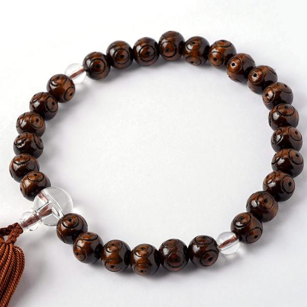 天然木　玉に彫り付き　男女両用 玉径１１．３ミリ