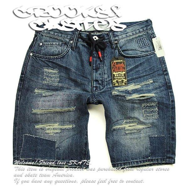 ■LAギャングストリートブランド、CROOKS &amp; Castlesよりデニムショーツを入荷致しました！！絶妙なカラーリングのウォッシュにダメージ加工。現在は本国のブランドリリースのみとなり、国内流通が無いレアブランドですのでお見逃し...