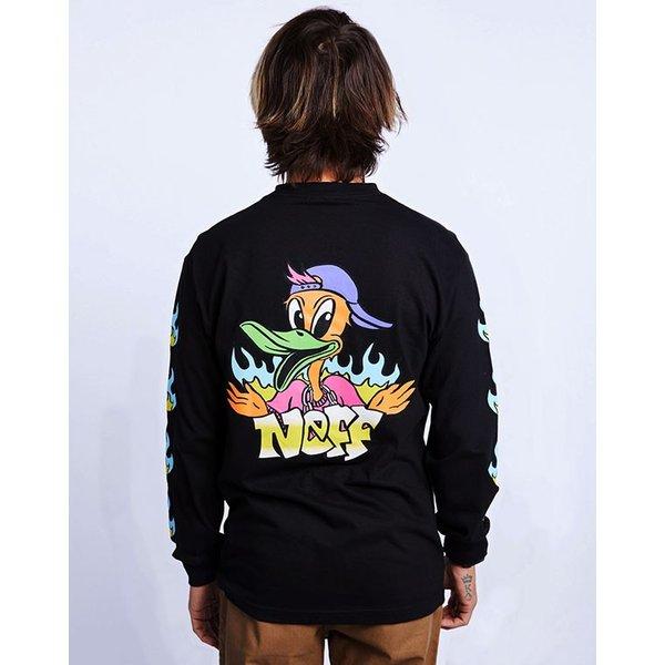Neff(ネフ)ロンT ロングTシャツ 長袖 DUCK FLAMES LS TEE BLACK スケボー SKATE SK8 スケートボード HARD CORE PUNK ハードコア パンク HIPHOP ヒップホップ SURF サーフ レ...