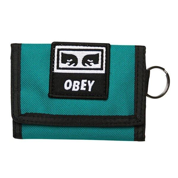 OBEY(オベイ)サイフ 財布 Takeover Tri Fold Wallet Emerald Green スケボー SKATE SK8 スケートボード HARD CORE PUNK ハードコア パンク HIPHOP ヒップホップ SUR...