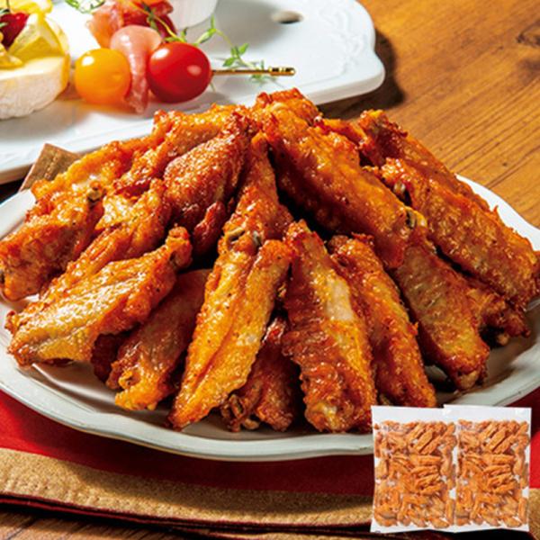 骨付き辛うまチキン 800g入り×2セットピリッとしたスパイスの辛さがたまらない!簡単に手でさけて、食べやすいです。手羽唐を片手に、ぐいっと一杯どうですか。アメリカニューヨーク州バッファロー発祥の鶏手羽料理(バッファローウイング)です。【内...