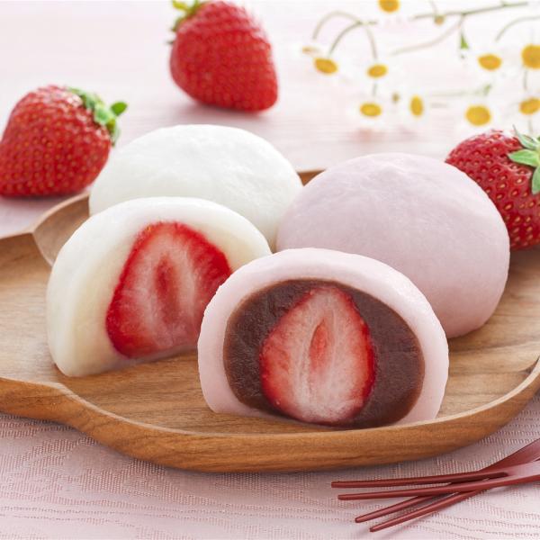 福岡の苺農家さんが愛情たっぷりに育てたMサイズの博多あまおうを、まるごと１玉使用した紅白2種類の苺大福。一口頬張ると、あまおうの酸味と、あんこの上品な甘みがお口の中に広がります。半解凍で美味しくお召し上がりいただけます。フルーツ大福で有名な...