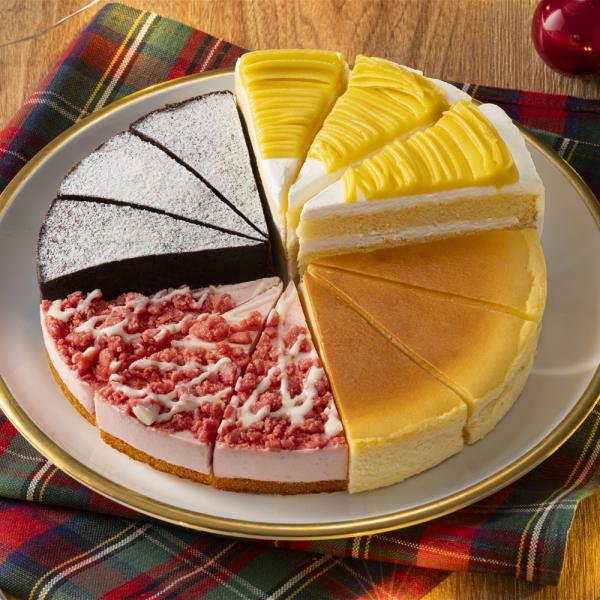 人気のフレーバー4種（ガトーショコラ、チーズケーキ、モンブラン、ベリームース）が1度に楽しめるアソートケーキです。【内容量】6号（4種×3個）（直径約18cm×高さ約3cm※一番低い商品にあわせた高さ）【お届け】保存：冷凍【賞味期限】202...