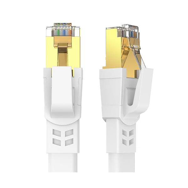 高速光通信ケーブル：次世代４０ギガビットイーサネットの「４０ＧＢＡＳＥ?Ｔ」に対応カテゴリ8対応のフラットLANケーブル、伝送帯域は2000MHzで、カテゴリ6の8.0倍、カテゴリ7の3.3倍。帯域が広いほど高速伝送が可能になり、データエラ...