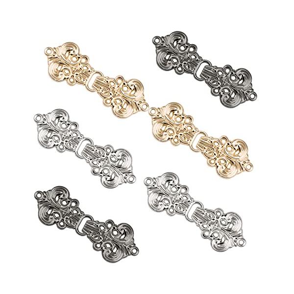 パッケージに含まれるもの-パッケージには6ペアが含まれますさまざまな色のケープマントクラスプ（ガンブラック,ゴールド,白いニッケル）,あなたの異なるマッチングニーズを満たすことができます.良い素材-クローククラスプファスナーは高品質の合金で...