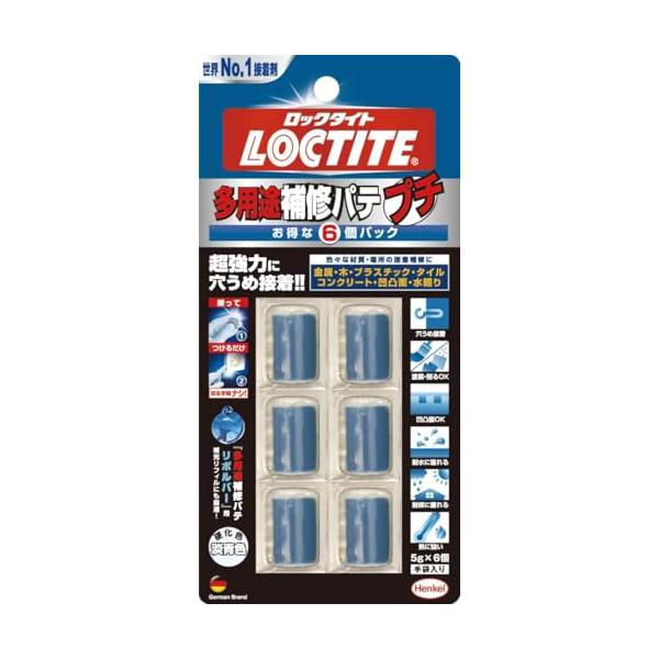 多用途タイプ:ほとんどの材質に使用できる「多用途タイプ」のパテタイプのエポキシ接着剤。金属、木、コンクリートなどの異種素材同士の接着、凹凸面などのDIY/補修もこれ1本でOK。高い耐水性:耐水性が高く、浴室タイルやタイル目地、排水管接合部な...