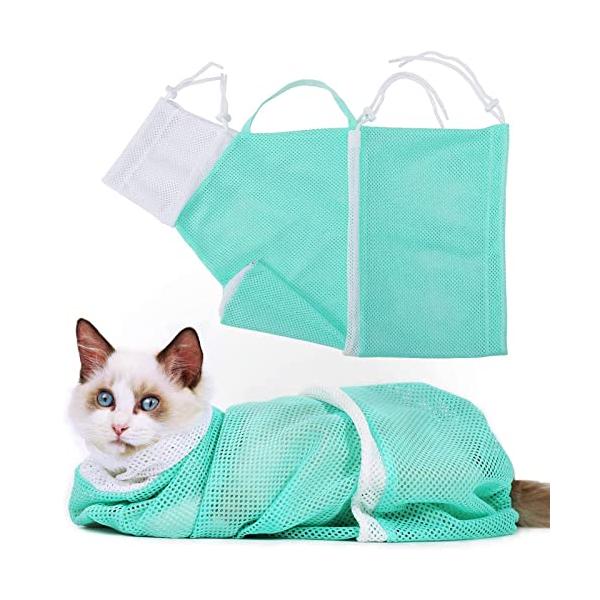 【材質】高品質で耐久性のあるポリエステルメッシュでできており、引っ張り力がよくて、丈夫な荷重能力で猫ちゃんに引っ張られても破れません。超軽量で取り外しも簡単です。手洗いまたは洗濯機で洗えます。【調節可能】調節可能なベルトを使用すると、子猫や...