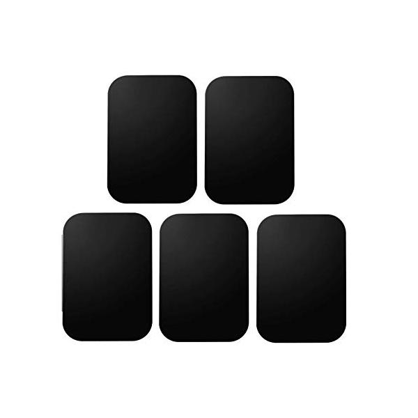 角型メタルプレート5枚。黒色の角型メタルプレートサイズ：65*45*0.3ｍｍ 汚れをスッキリ落とすオリジナルのマイクロファイバークロスが付いています。この貼替え用メタルプレートは各種類のマグネット式車載ホルダーに適用できます。全てのマグネ...