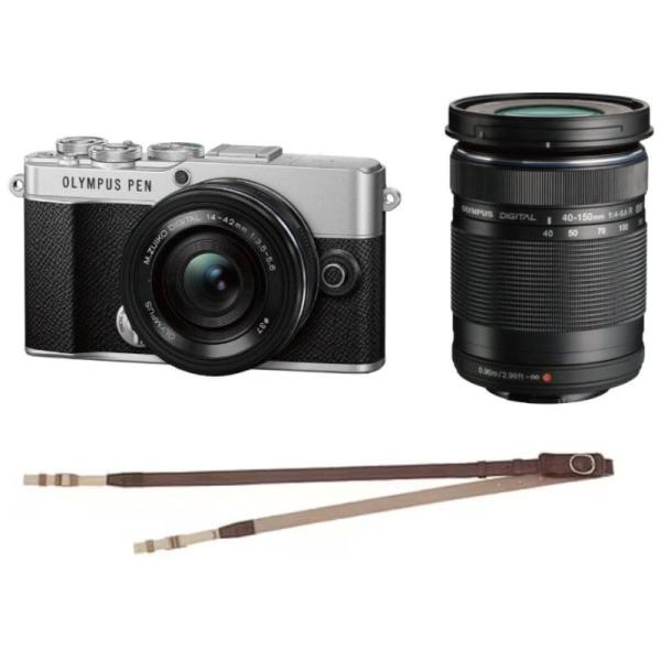 【発売日：2022年11月18日】ショルダーストラップのおまけ付きOLYMPUS PEN E-P7 EZダブルズームキット・キット内容PEN E-P7 ボディーM.ZUIKO DIGITAL ED 14-42mm F3.5-5.6 EZM....