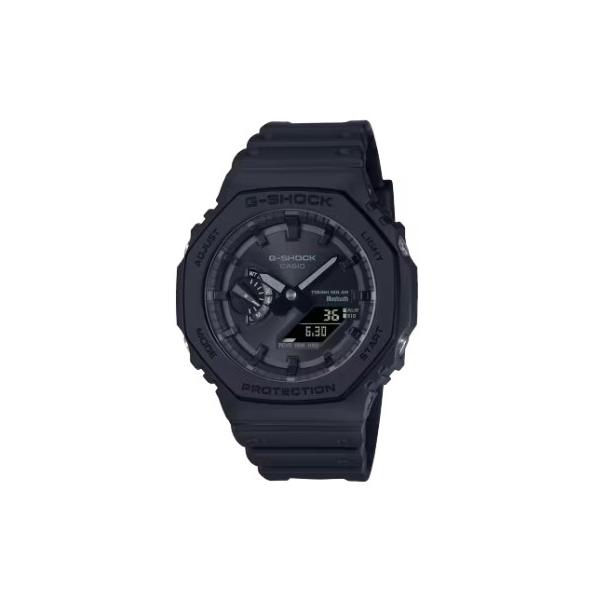 初代G-SHOCKのデザインコンセプトを受け継いだGA-2100の八角形フォルムはそのままに、スマートフォンリンクとタフソーラーを搭載しました。高機能化に伴う部品点数の増加に対応するため、基板配置を最適化した薄型モジュールを新しく開発。カー...