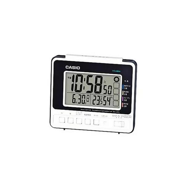 ケースサイズ（縦×横×厚さ）：82 × 93 × 53 mm質量：140 gカラー：ホワイトケース材質：樹脂時刻修正：電波時計 日本全国対応使用電源・電池寿命使用電池マンガン乾電池単3形×2電池寿命：約1年センサー機能湿度計測機能（計測範囲...