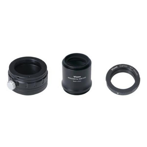 SDE72SS鏡筒で本格的な天体撮影を楽しみたい方におすすめのセットSDE72SS鏡筒用のレデューサーレンズとカメラアダプターのセットです(カメラ回転装置付)。焦点距離が短く扱いやすいため、はじめて直焦点撮影を行う方に最適です。