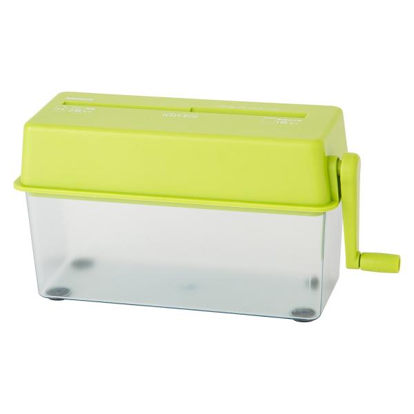 ■商品特長A4用紙もはがきもクロスカットでバラバラに！スリムな形状でインテリアになじむシュレッダ・A4コピー用紙2枚、はがき1枚をクロスカットで細断可能・本体を持ちやすいフチドリ付き細断くずを捨てる際に、本体を取り外しやすくなっています。・...