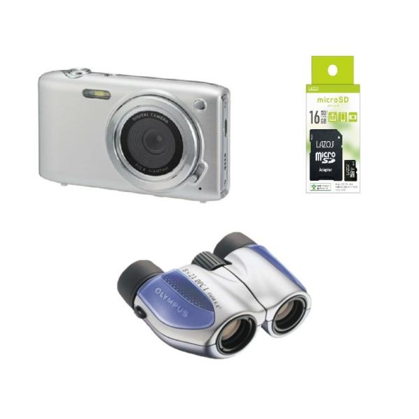 ベルソス デジタルカメラ S3300-VS-SL ×1OLYMPUS コンパクト 8倍双眼鏡 8×21 DPC Ｉ ×1Lazos microSDHCメモリーカード 16GB UHS-I CLASS10 ×1上記の3点セットです。◆商品特徴...