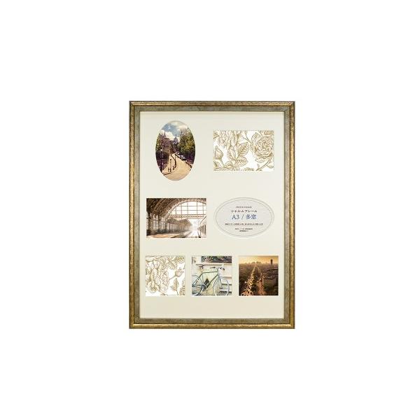 アンティーク調デザインが魅力　サイズ兼用マット付フレーム■外寸：327 x 450mm■内寸：297 x 420mm■重量：640g■パッケージ：かぶせ箱（白箱）+OPP袋■対応サイズ：L判/A3判■柄：デコラティブ■本体：樹脂製■面材：樹...