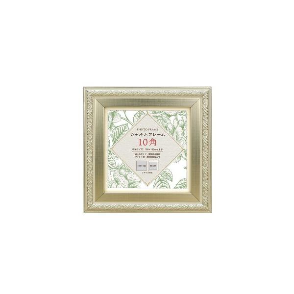 アンティーク調デザインが魅力　サイズ兼用マット付フレーム■外寸：130 x 130mm■内寸：100 x 100mm■重量：100g■パッケージ：かぶせ箱（白箱）+OPP袋■柄：デコラティブ■本体：樹脂製■面材：樹脂壁掛用金具（吊り紐無し）...