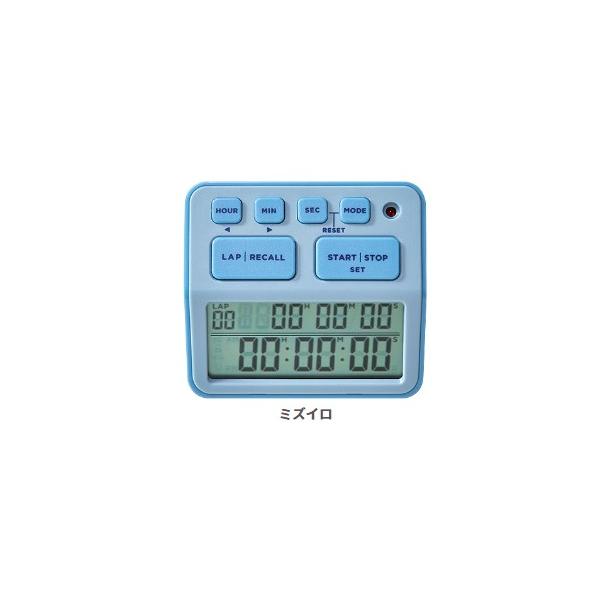 ◆商品仕様外形寸法 約74(W)×65(D)×22(H)mm質量 約52g（乾電池含まず）表示方式 液晶デジタル 上段6桁／下段6桁タイマー カウントアップ…最大表示時間99時間59分59秒カウントダウン…最大セット時間99時間59分59秒...