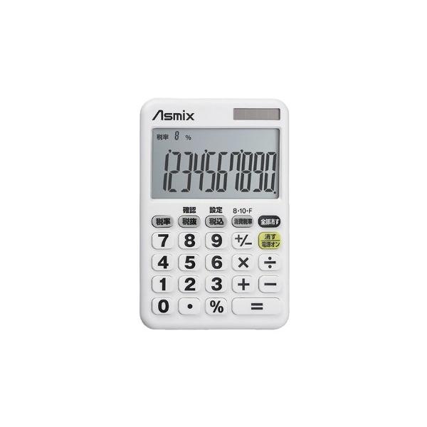 ●消費税率がワンタッチで切り替えられるボタン搭載。●本体サイズ：幅８９×奥１３６×高１０ｍｍmm ●重量：８７ｇg ●桁数：１０桁●表示数字高：２４ｍｍ●電源：太陽電池＋ＬＲ４４●携帯性に優れたフラットタイプ ●材質：ＡＢＳ ●セット付属品...