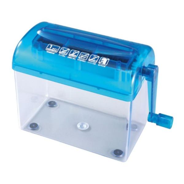 ■商品特長手軽に使える手動式の小型シュレッダーです。文字が見えにくく、セキュリティ性の高い4mmストレートカットタイプです。投入口に指が入らない安全設計です。投入幅 123mm細断枚数 1枚（A4縦 2つ折り）細断形状 4.0mm ストレー...