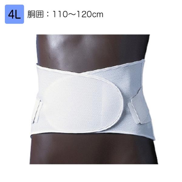 ●二重固定式でメッシュタイプのステー入り腰部固定帯です。●背部のアルミステーを曲げることができ、フィット感が向上します。伸縮性、フィット性、支持性に優れています。 サイズ4Lサイズ適用範囲（胴囲）：110〜120cm ※２つのサイズに該当す...