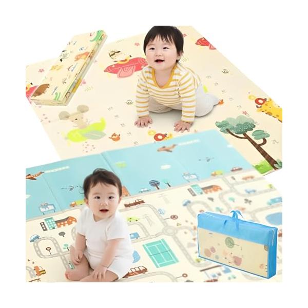 アニマル柄アニマル/-/-・Style:アニマル柄・?のびのび使えるワイドサイズ 寝返り・はいはい・ひとり遊びも広々。178×147cmの大判サイズで親子・兄弟・お友だちとも快適。・?リバーシブルで2倍楽しい 両面異なるアニマル柄を楽しめて...